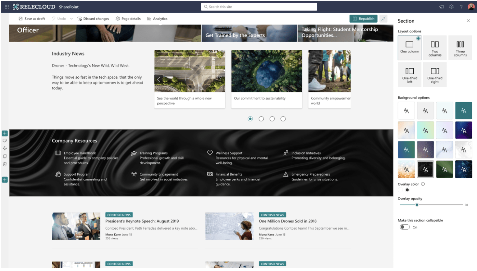 Transforming SharePoint Online with New Section Backgrounds - Netlogic ...